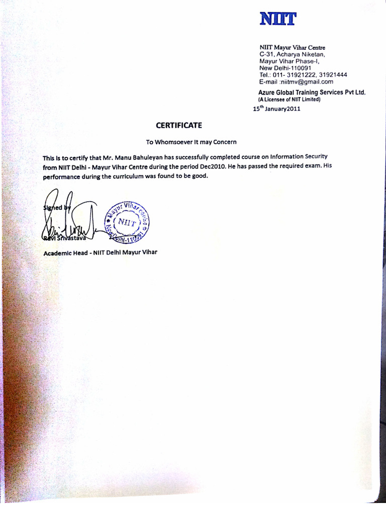 Information Security Certificate | PDF