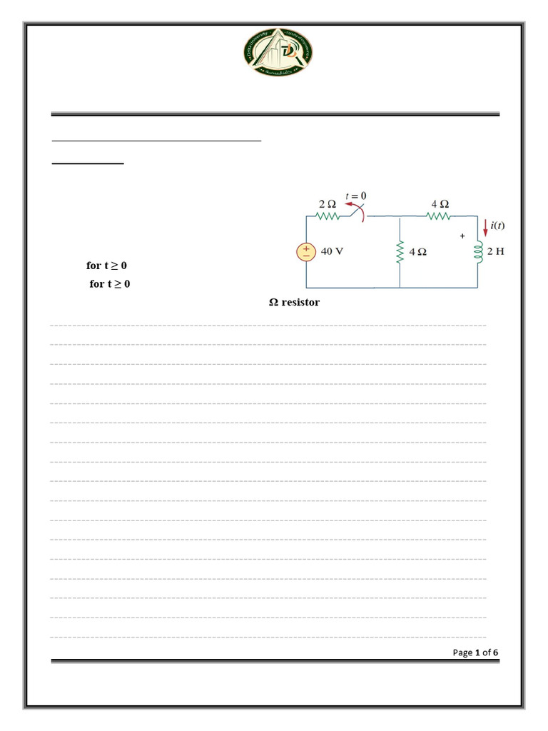 Adv Electrical Circuit Final Term Exam New 2020-2021 PDF | PDF | Series ...
