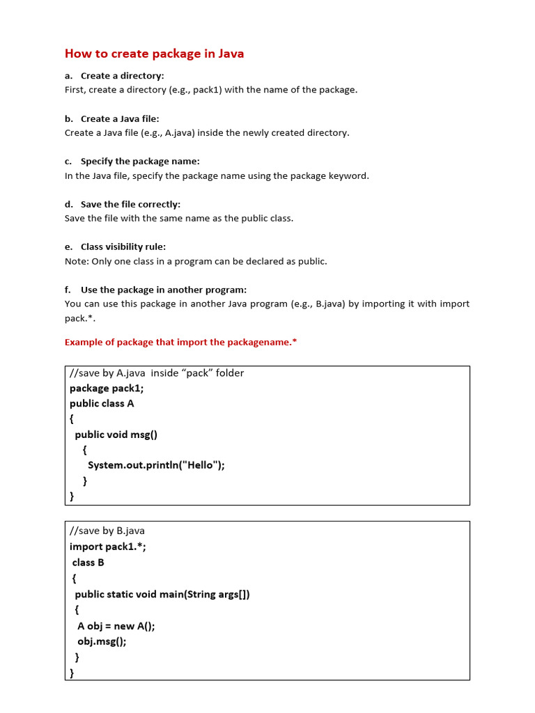 How To Create Package in Java | PDF