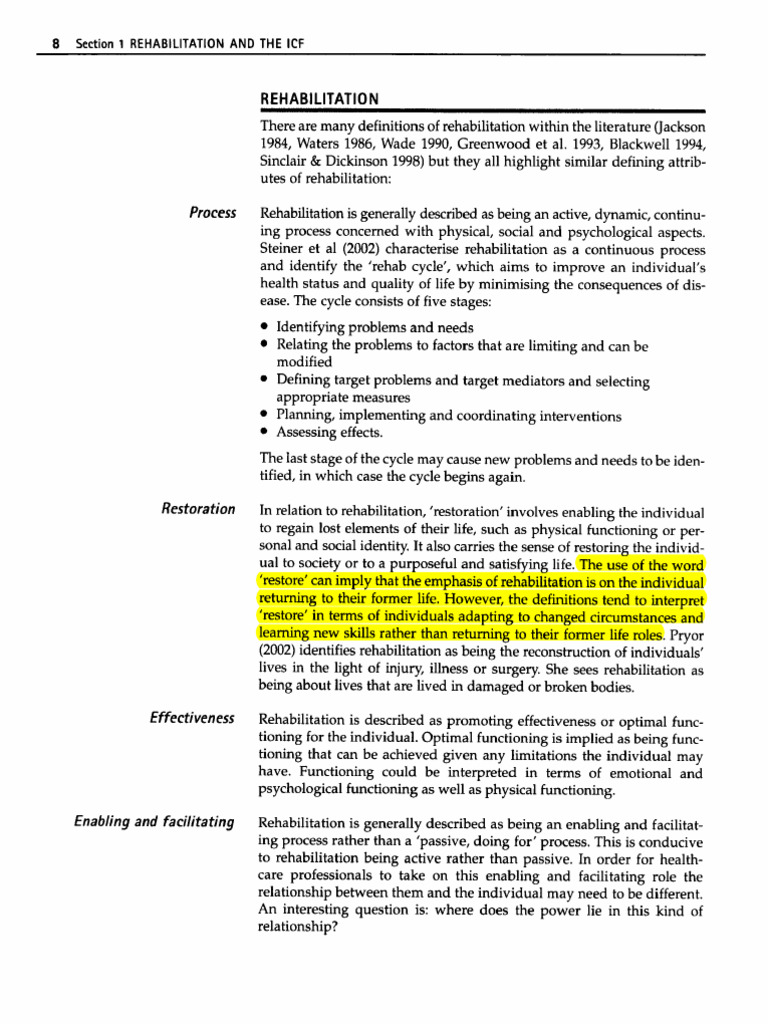 Understanding Rehabilitation and ICF | PDF | Physical Therapy | Disability