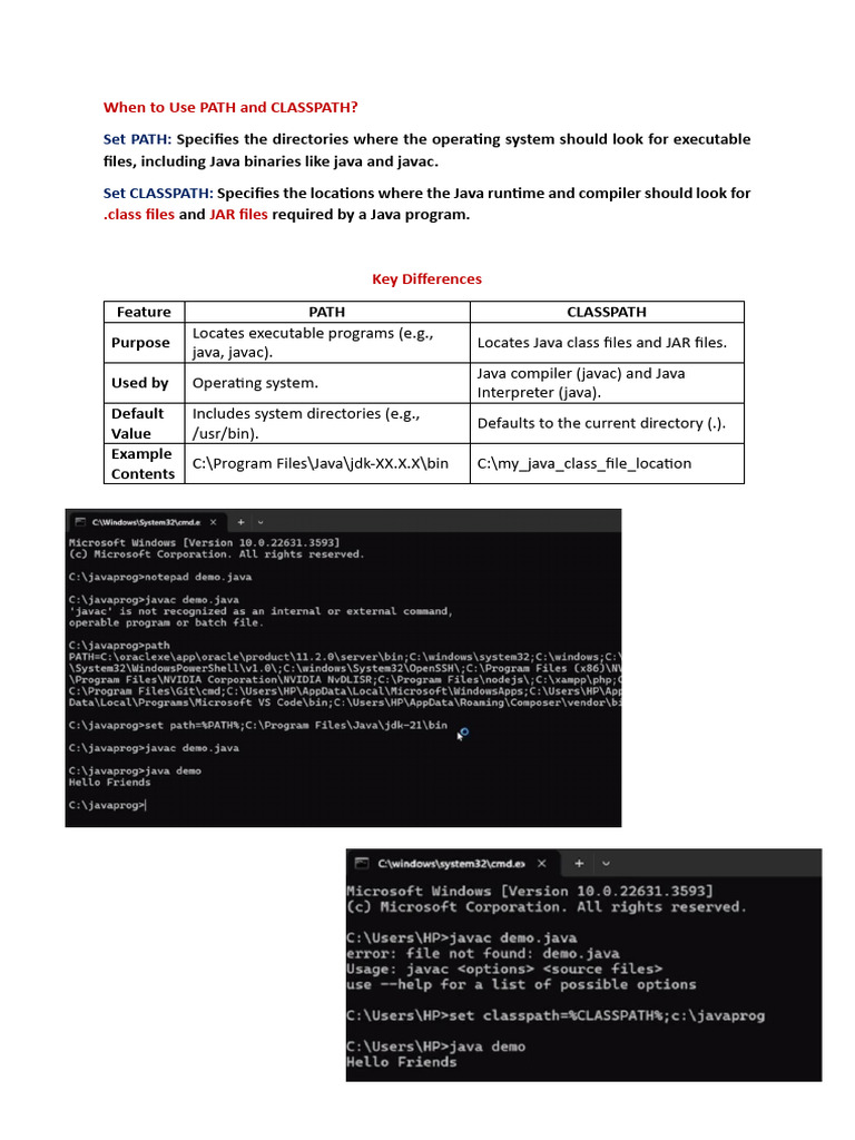 Path Vs Classpath | PDF