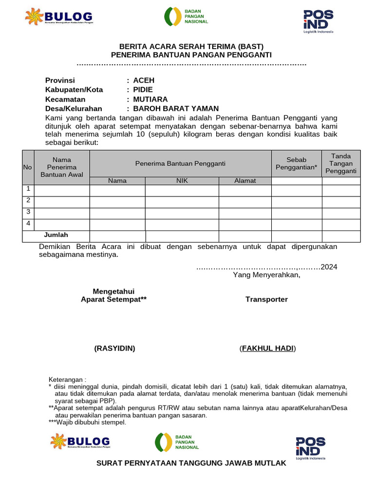 SPTJM Dan Bast Pengganti | PDF