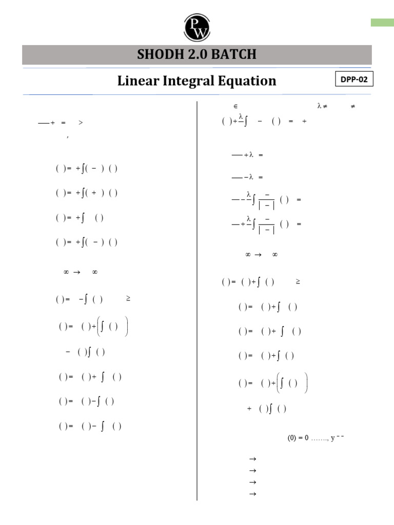 Linear Integral Equations Analysis | PDF | Integral Equation | Teaching ...
