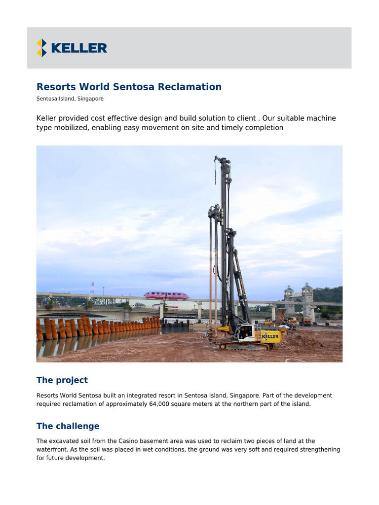 Resorts World Sentosa Reclamation | PDF