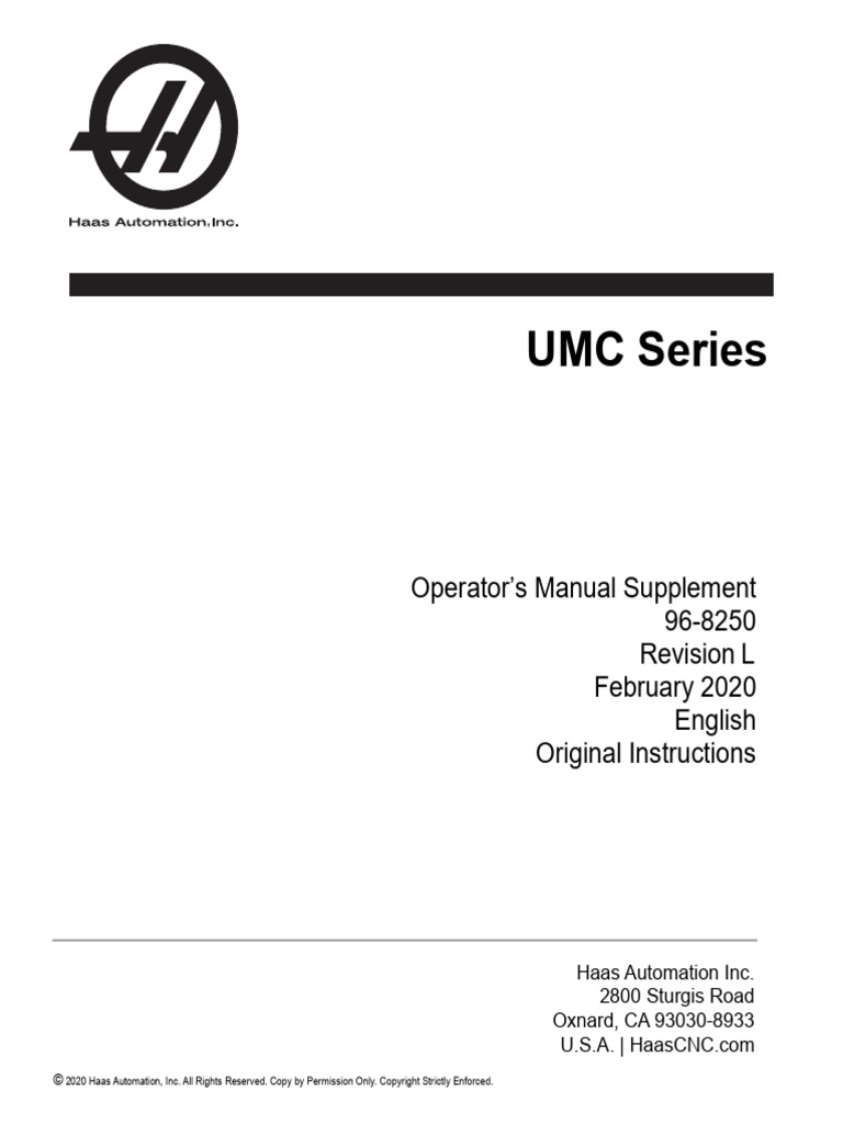 UMC Operator's Manual Supplement | PDF | Damages | Rotation
