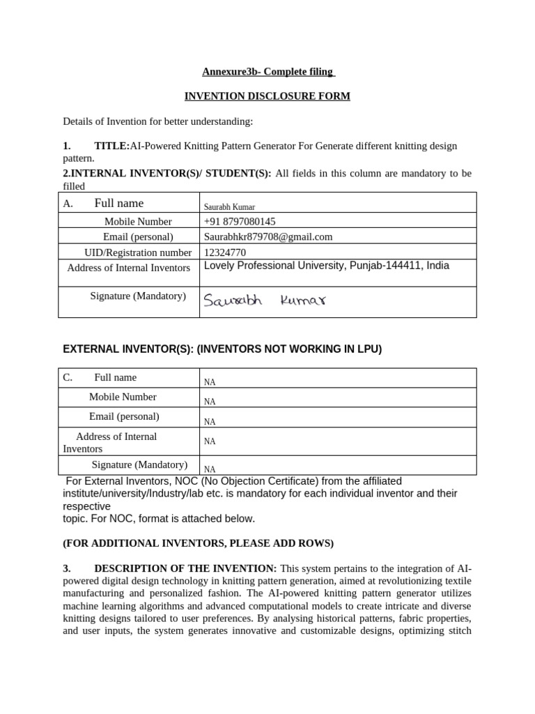 Knitting Pattern Patent | PDF | Knitting | Machine Learning