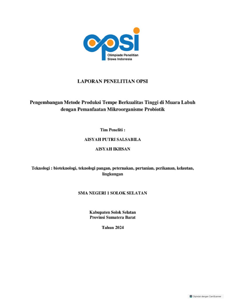 Laporan Penelitian Opsi 2024 | PDF