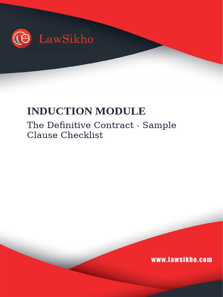2558630-Definitive Checklist - Sample Clauses | PDF | Indemnity ...
