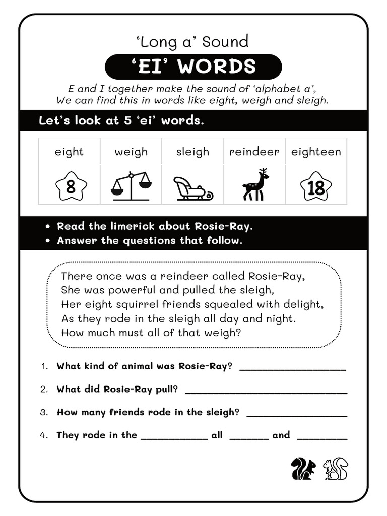 EI Sound Words and Activities | PDF