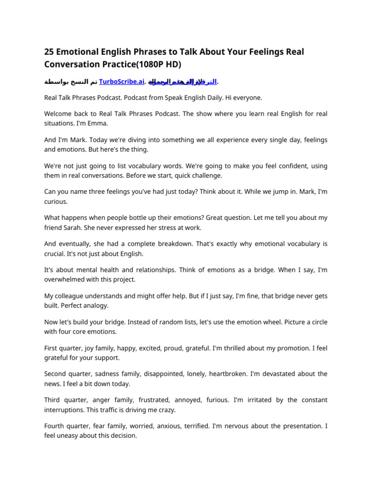 25 Emotional English Phrases To Talk About Your Feelings Real ...