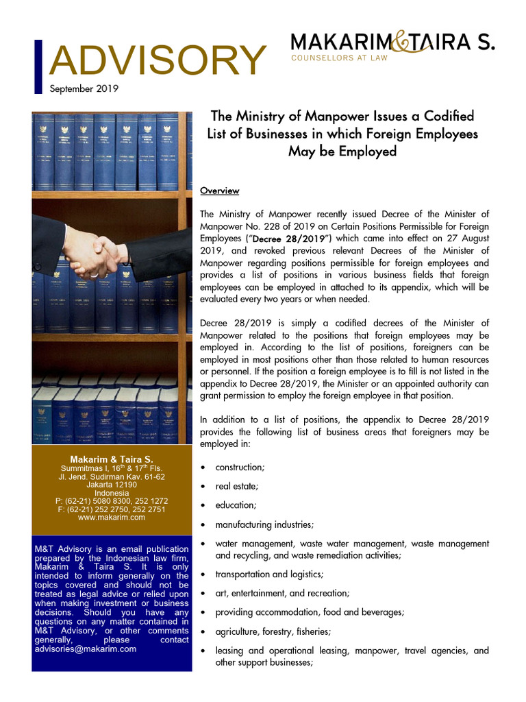 Codified List for Foreign Employment | PDF | Economies