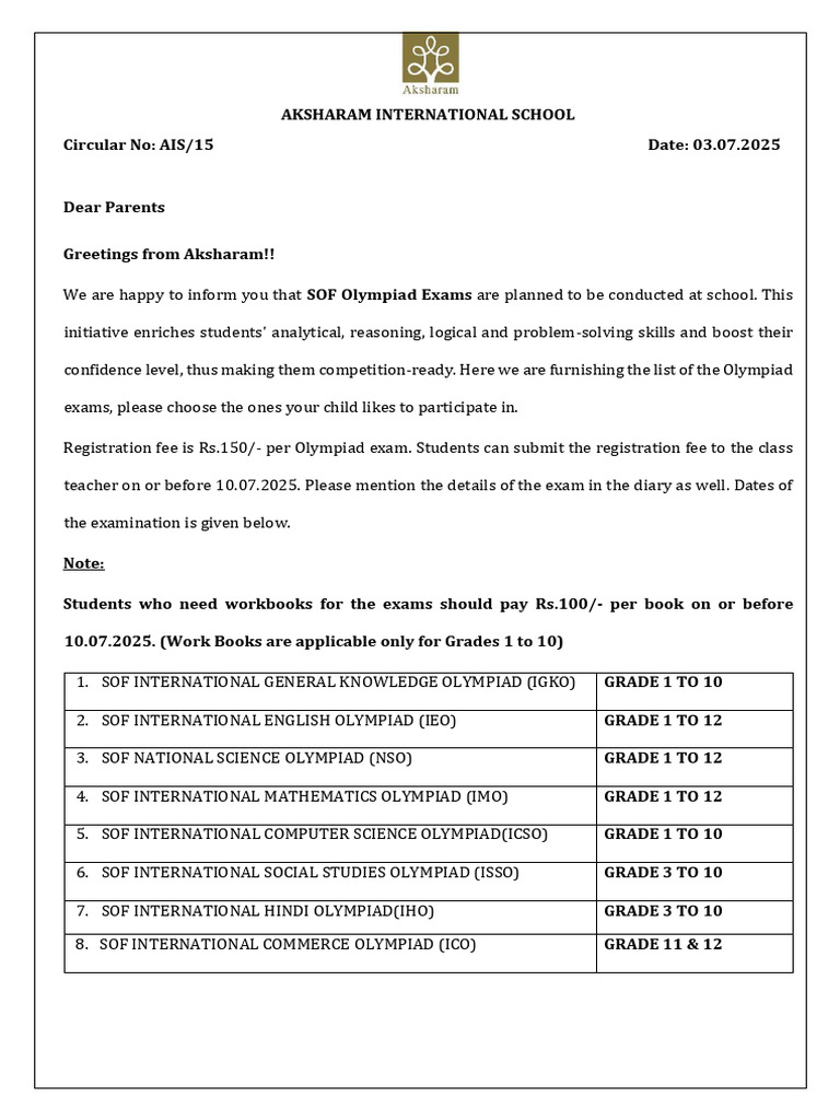 Cir - 15 (Sof Circular) | PDF