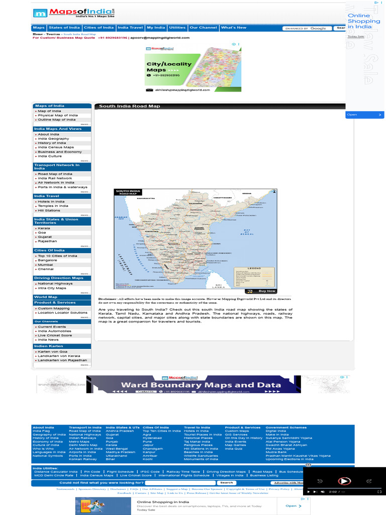 South India Road Map Overview | PDF | South India | Economy Of India
