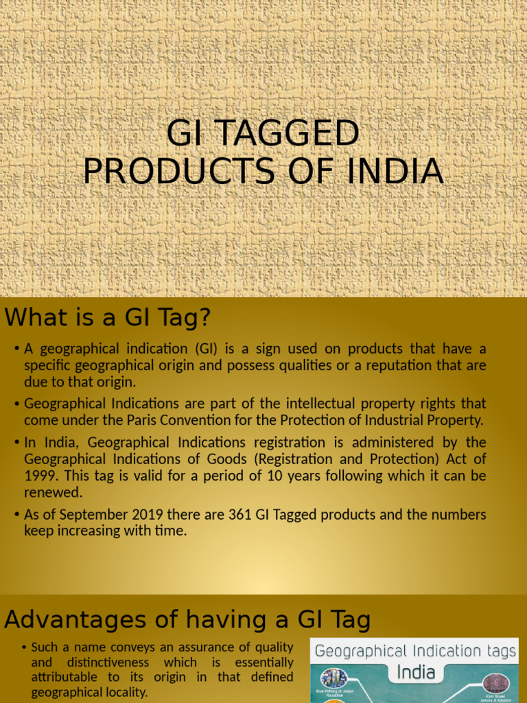 GI Tagged Products of India Explained | PDF