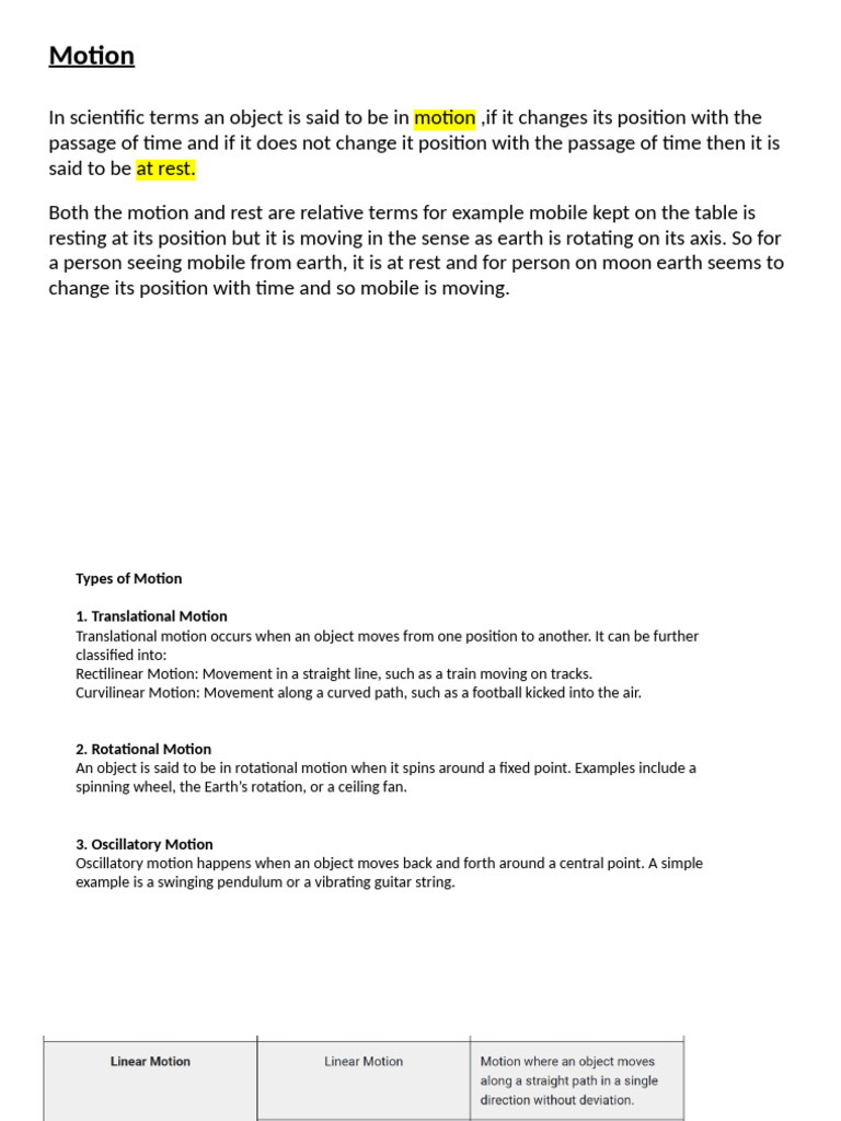 Motion Speed Distance Time | PDF | Rotation | Speed