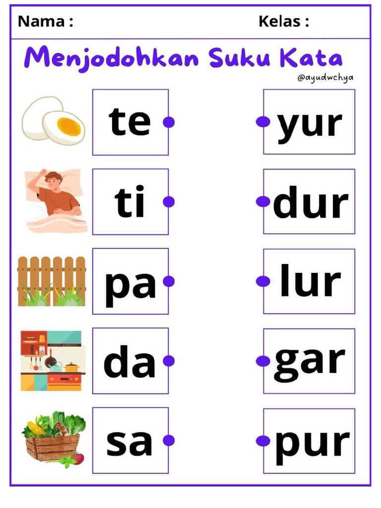 Soal Anak TK A 2 Menjodohkan | PDF