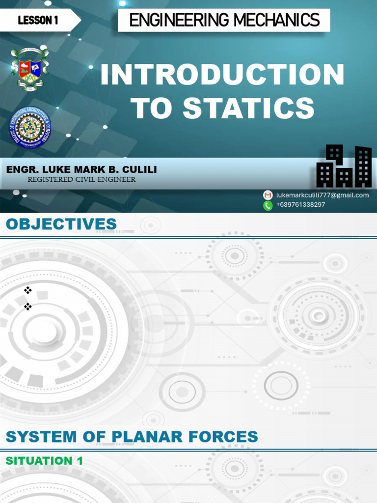 l1 Engineering Mechanics Statics 2d | PDF | Force | Friction