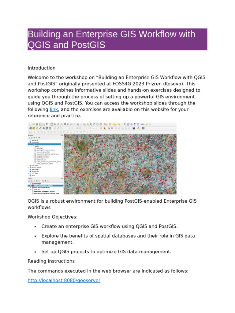 Building An Enterprise GIS Workflow With QGIS and PostGIS | PDF | Databases | Postgre Sql