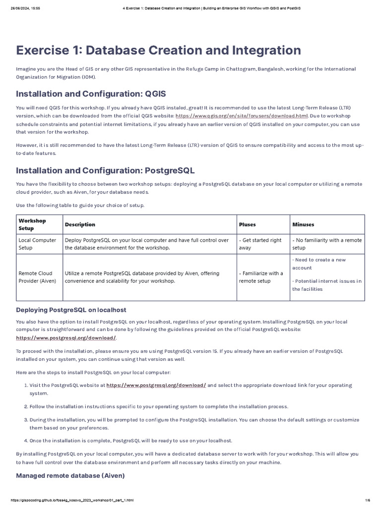 Exercise 1 Database Creation and Integration | PDF | Databases | Postgre Sql