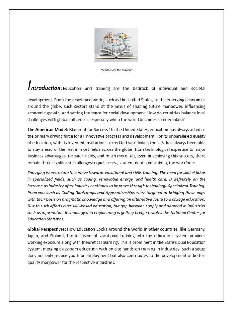 The Role of Education and Training in Shaping A Better Future ...