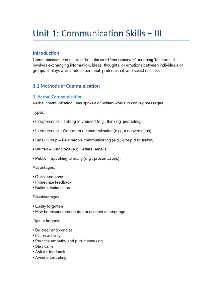Effective Communication Skills Guide | PDF | Communication | Nonverbal ...