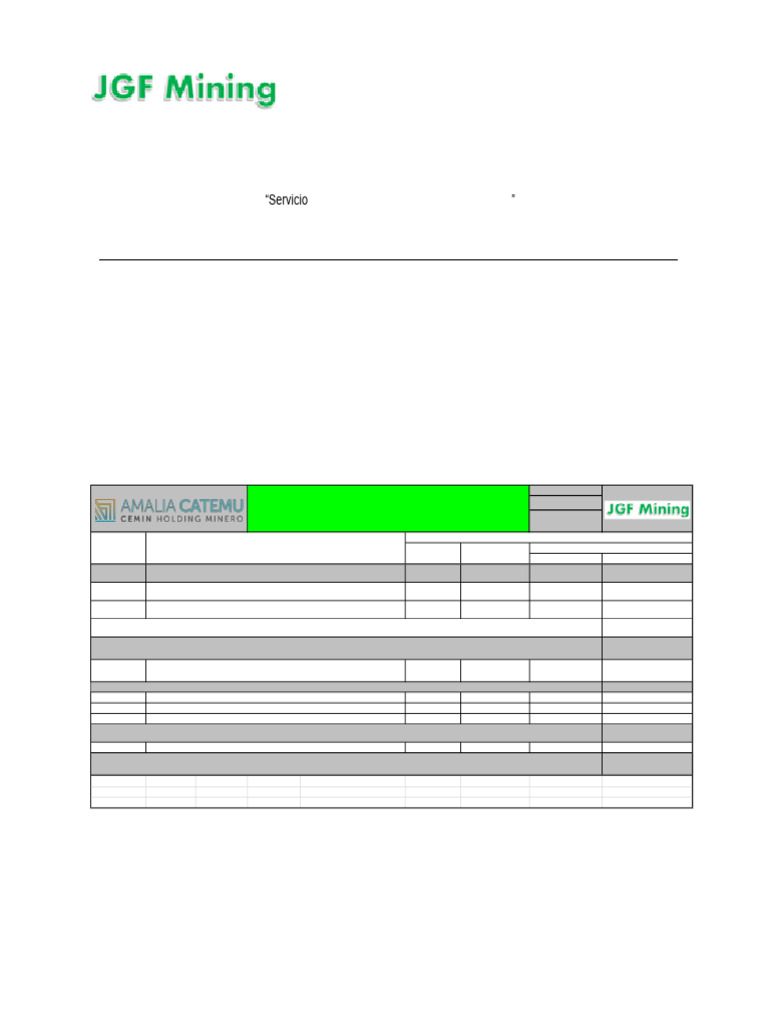 Presupuesto Nº293 - Revestimiento Mecánico - Planta Amalia - JGF Mining | PDF | Presupuesto