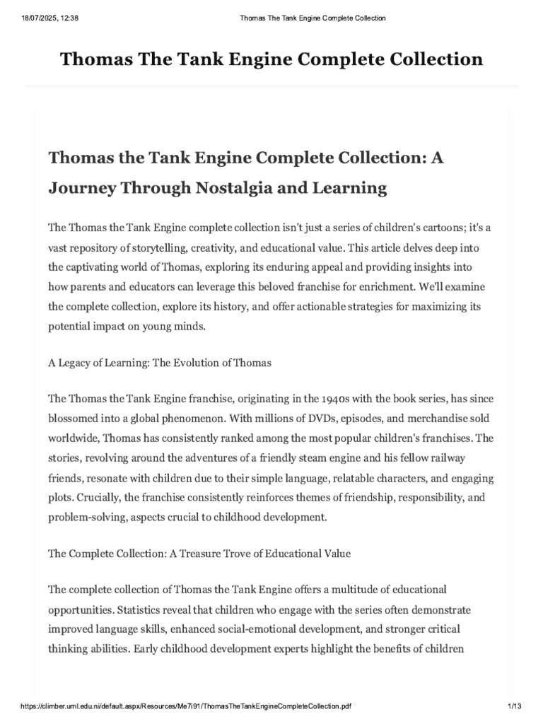 Thomas The Tank Engine Complete Collection | PDF