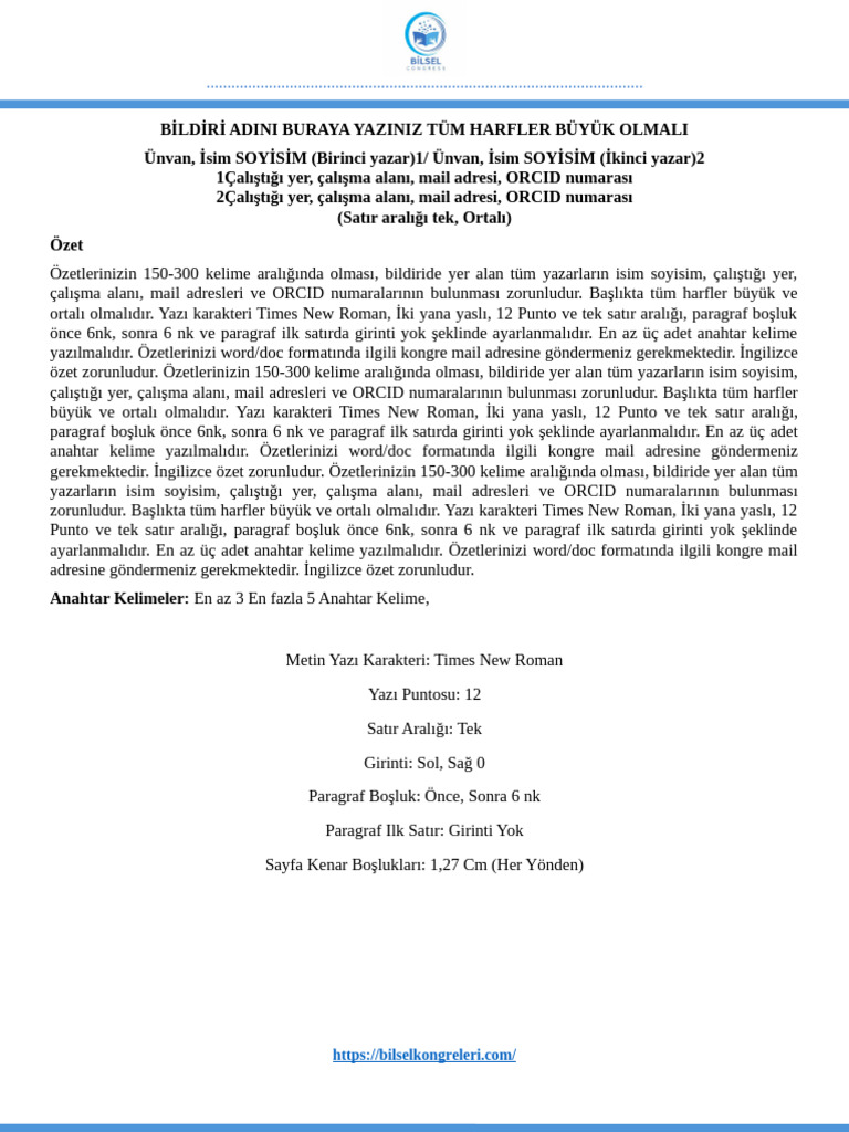 Bilsel Tam Metin Sablon | PDF