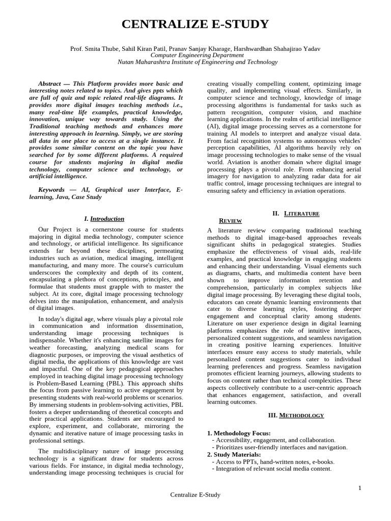 Centralized E-Study Platform Overview | PDF | Artificial Intelligence ...