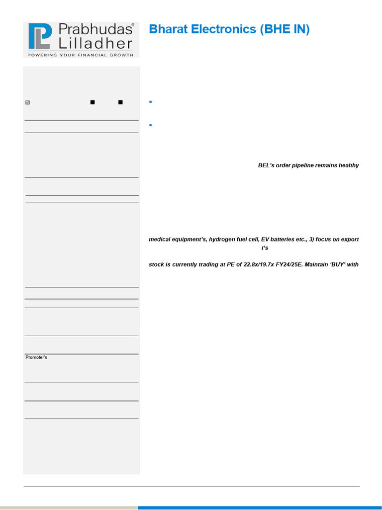 Bharat Electronics 22-05-2023 Prabhu | PDF | Equity (Finance ...