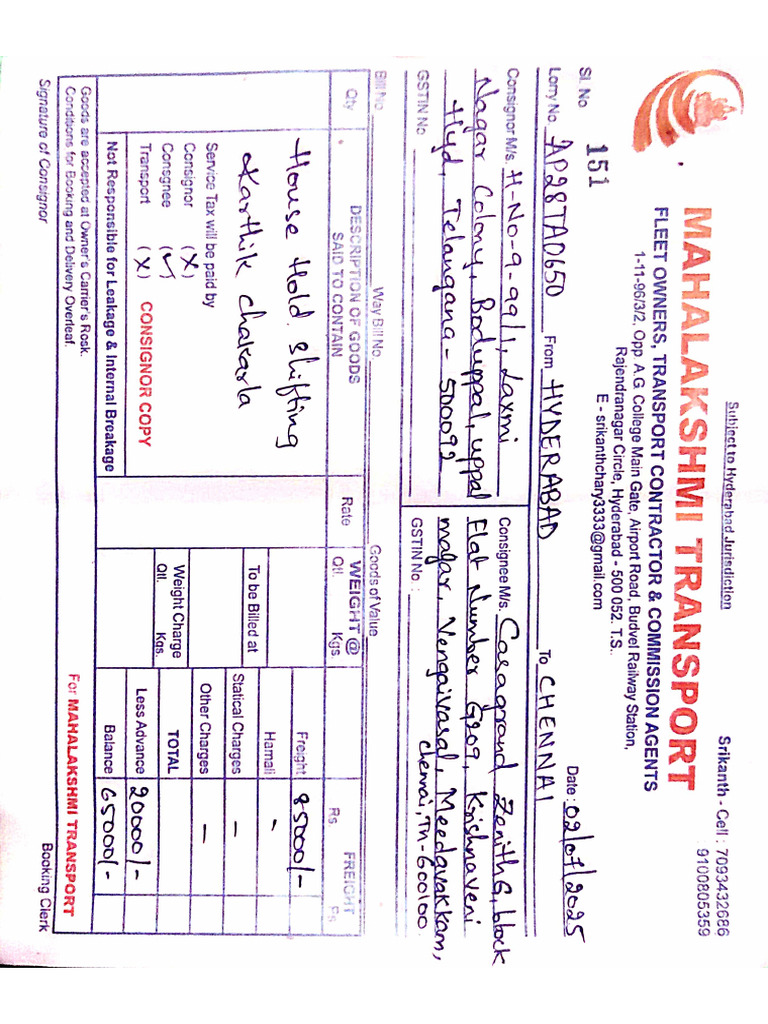 Transport Bill | PDF