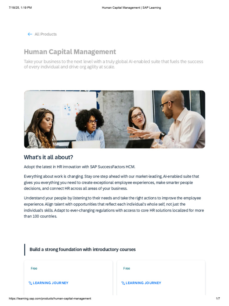 Human Capital Management - SAP Learning | PDF | Human Resource ...