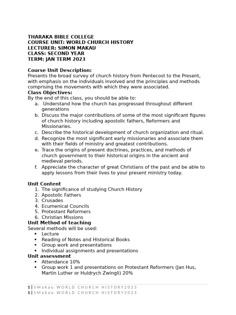 World Church History Notes[1] | PDF | Early Christianity | Jesus