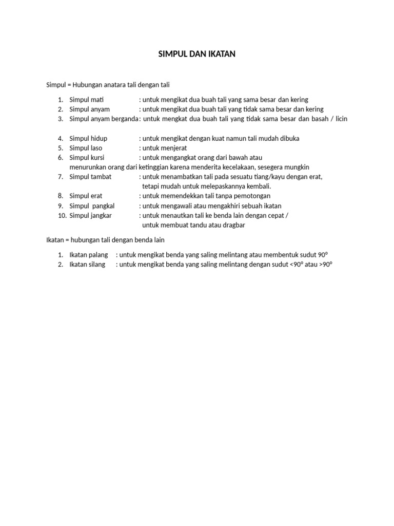 Simpul Dan Ikatan | PDF