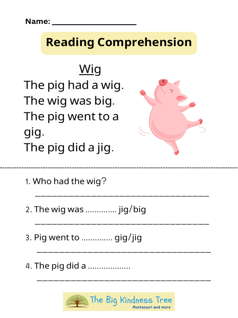 Reading Comprehension On Wig | PDF