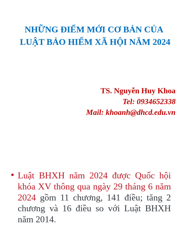 Điểm Mới Của Luật BHXH | PDF