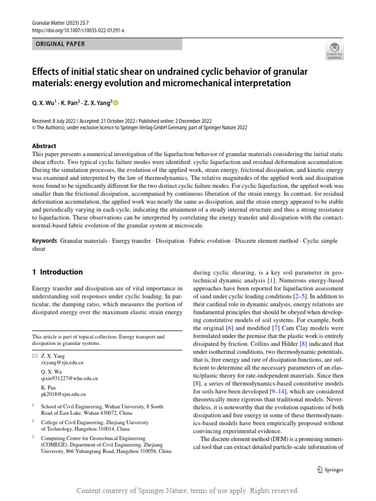 Effects of Initial Static Shear On Undrained Cycli | PDF | Stress ...