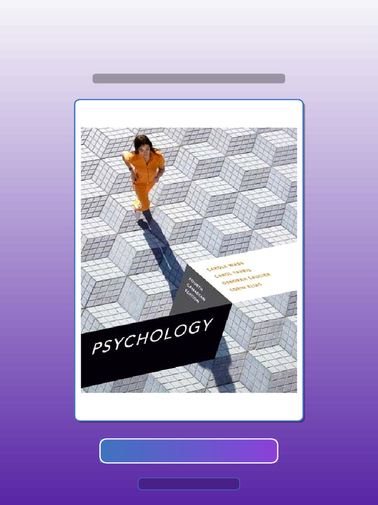 Downloadable Psychology Canadian 4th Edition Wade | PDF | Educational ...