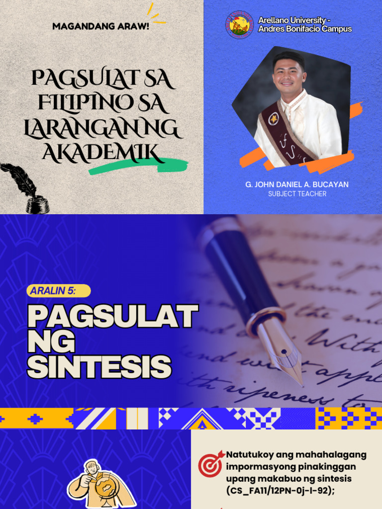 Aralin 5 (2) Pagsulat NG Sintesis | PDF