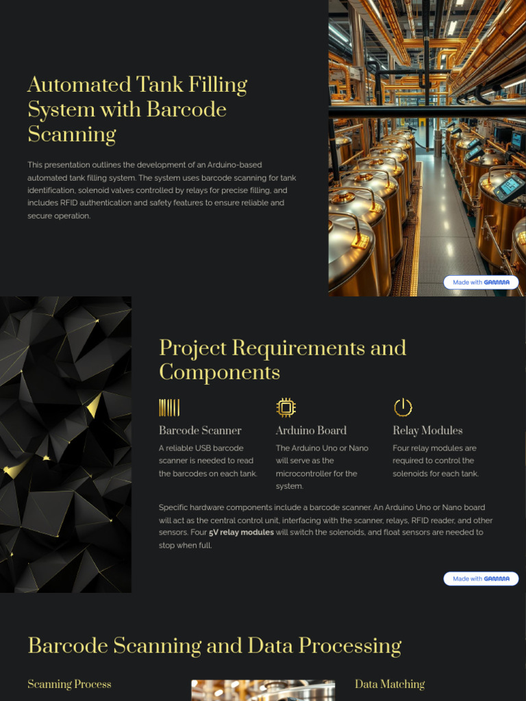 Automated Tank Filling System With Barcode Scanning | PDF