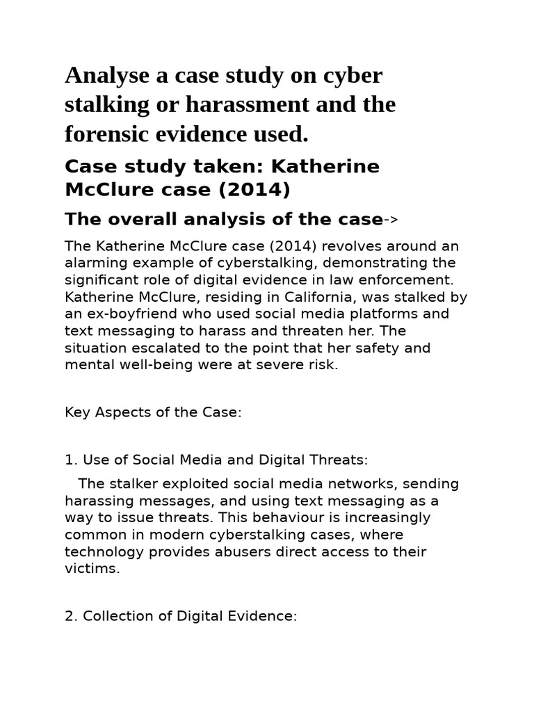 Cyberstalking Case Study: McClure Analysis | PDF | Stalking | Crimes