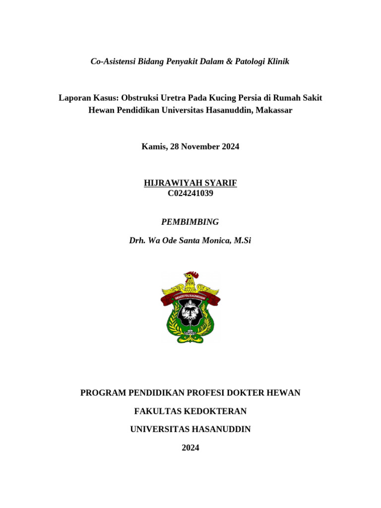 Laporan Kasus Obstruksi Uretra | PDF