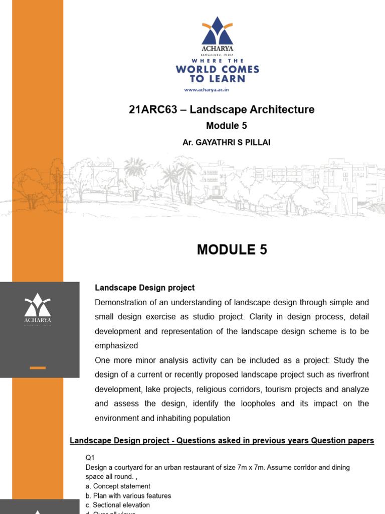 Module 5 - Landscape Design Project - Lecture Notes | PDF | Lawn | Parks