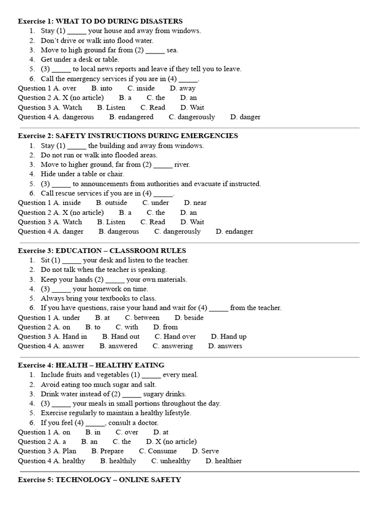 Workplace Safety Exercises Guide | PDF