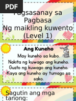 Pagsasanay Sa Pagbasa NG Pangungusap (Level 1) | PDF