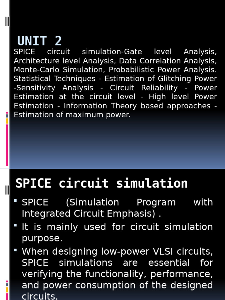 SPICE VLSI Circuit Simulation Overview | PDF | Spice | Sample Size ...