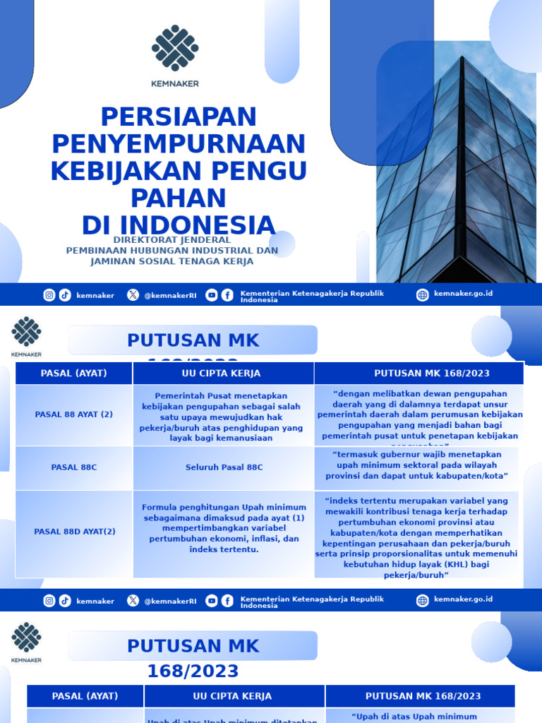 Kebijakan Pengupahan Indonesia 2023 | PDF