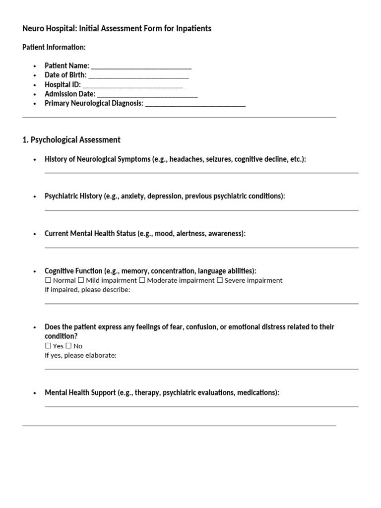 Initial Assessment Addition | PDF | Mental Disorder | Psychiatry
