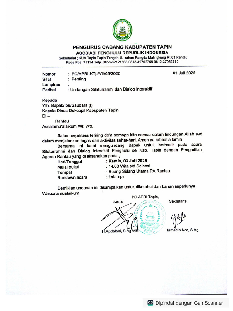 Undangan Dukcapil | PDF