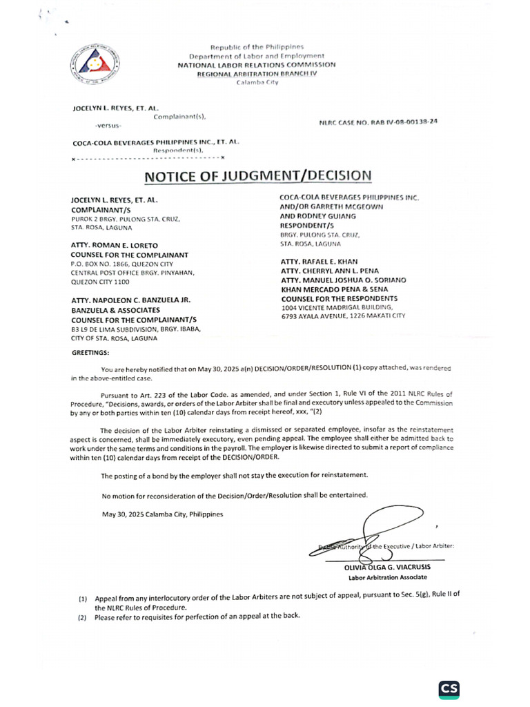 Notice of Judgement | PDF